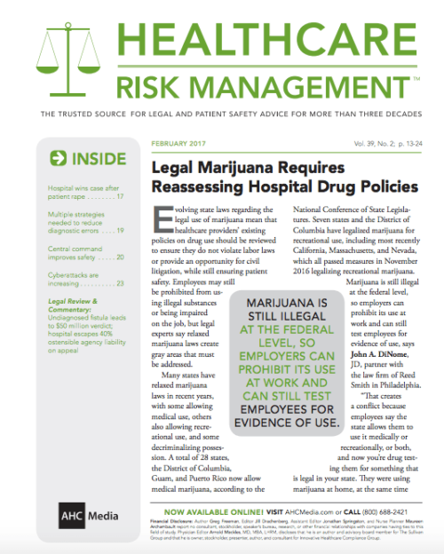 Legal Marijuana Requires Reassessing Hospital Drug Policies - InOut Labs