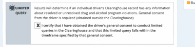 FMCSA Clearinghouse Terms & Conditions - InOut Labs
